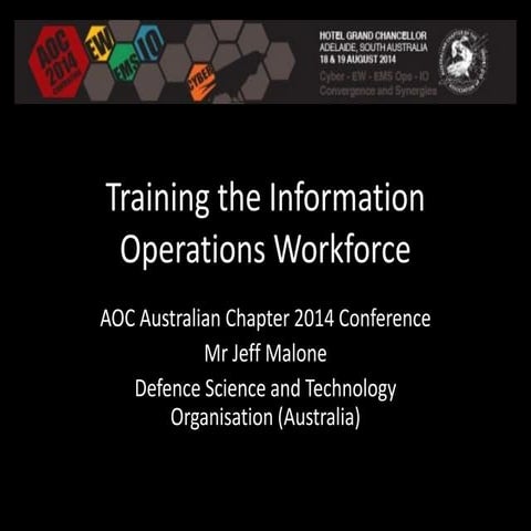 Training the Information Operations Workforce | PDF