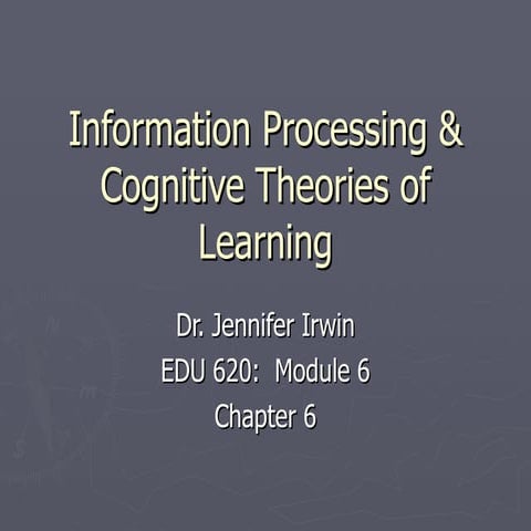 Information processing & cognitive theories of learning | PPT