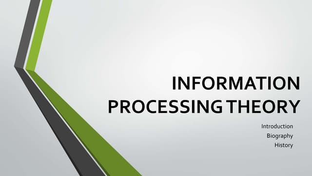 Information Processing Theory(IPT) | PPTX