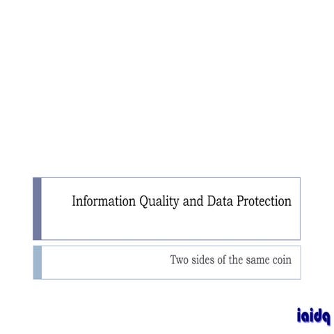 Information Quality And Data Protection | PPTX