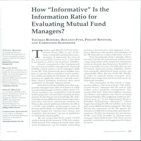 Information ratio mgrevaluation_bossert | PDF