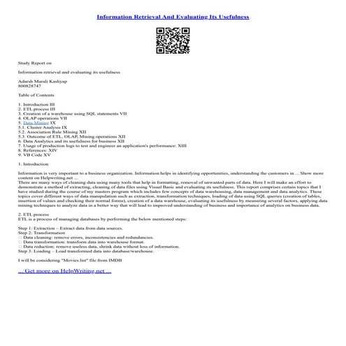 Information Retrieval And Evaluating Its Usefulness Pdf Databases Computer Software And