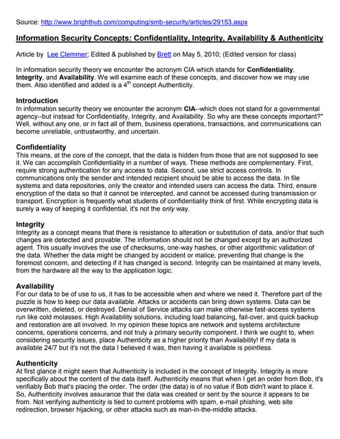 Cia security model | PPTX
