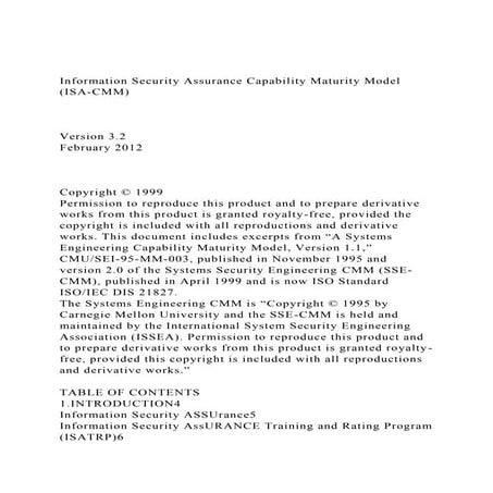 Information Security Assurance Capability Maturity Model (ISA-.docx