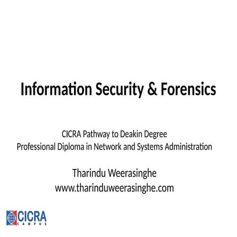 Information Security and Forensics | PDF