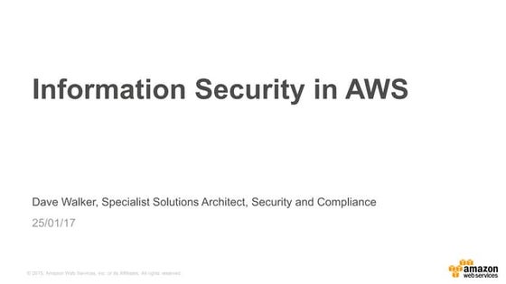 Einführung „Compliance mit AWS" - AWS Security Web Day | PDF | Cloud ...