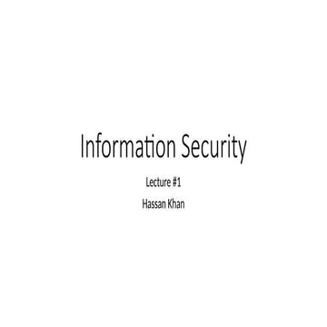 Information Security Lecture One For Basic Ppt