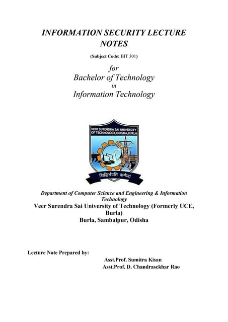 Information Security Lecture Notes | PDF Information Security Lecture Notes | PDF