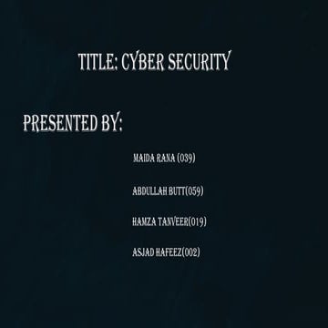 Information Security Pptpptx On Cyber Security Ppt