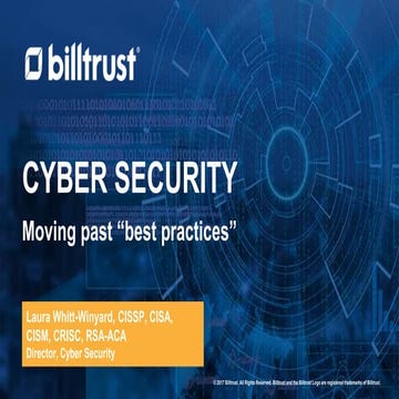 Cyber Security - Moving Past "Best Practices" | PPTX