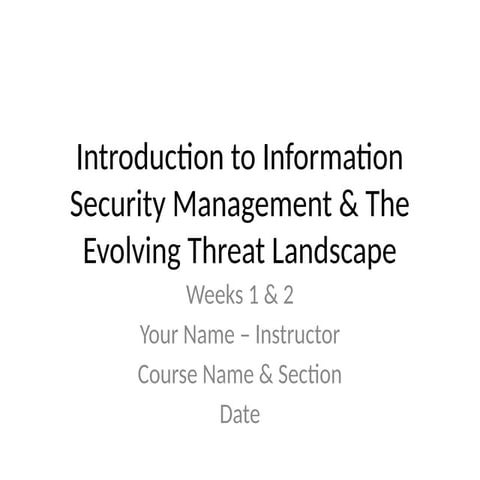 Information Security and Maintenance AIS11 | PPTX