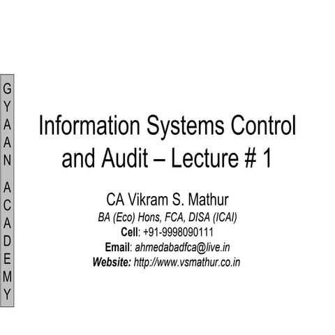 Information system and control audit ~ Lecture # 1 | PPT | Physics ...