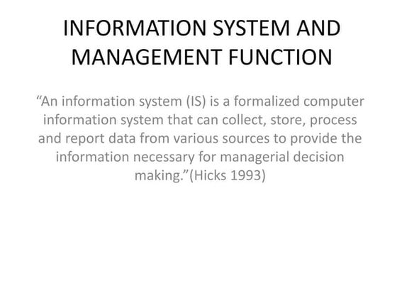 MANAGEMENT INFORMATION SYSTEM | PPT