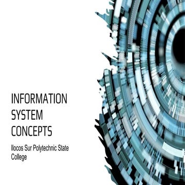 Information System Concepts Ict 101 Pptx