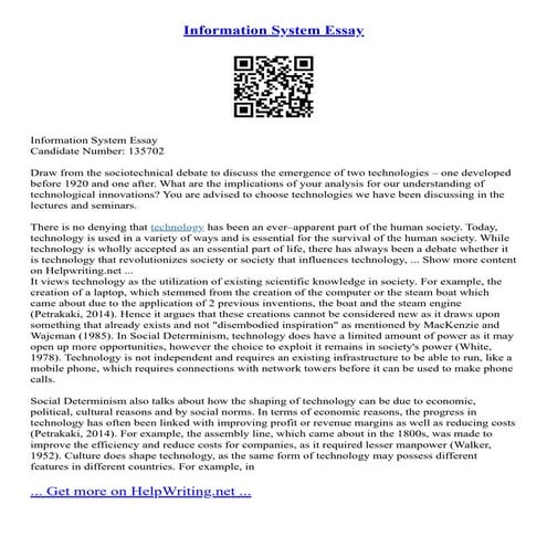 Information System Essay | PDF