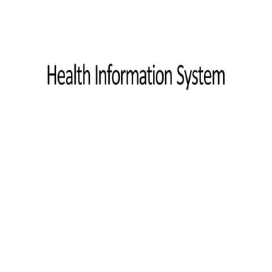 Information system in health care, role of information system in health ...