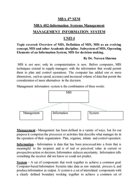 Mis 03 Management Information Systems Ppt