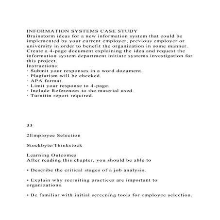 INFORMATION SYSTEMS CASE STUDYBrainstorm ideas for a new informa.docx