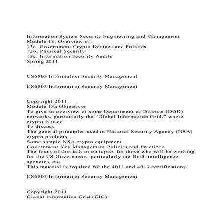 Information System Security Engineering and ManagementModule 1.docx