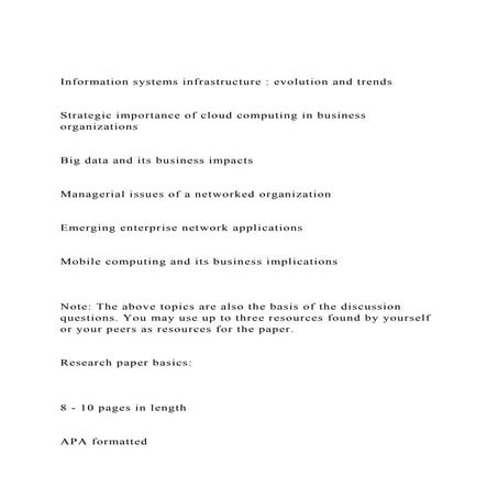 Information systems infrastructure evolution and trendsS.docx