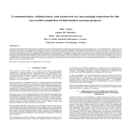 Final Project Report on Information Systems Project Management | DOCX