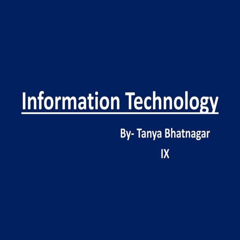 Information technology | PPTX