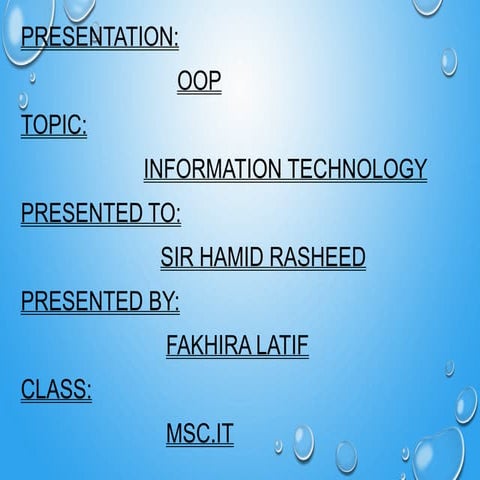 Information technology.oop