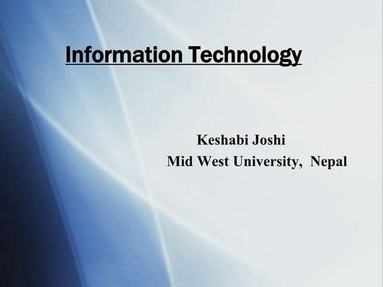MODULE 1: INTRODUCTION TO INFORMATION AND COMMUNICATION TECHNOLOGY | PPTX