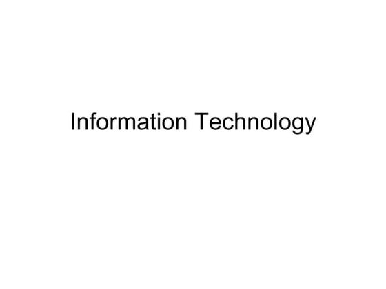 Introduction To Information Technology Ppt