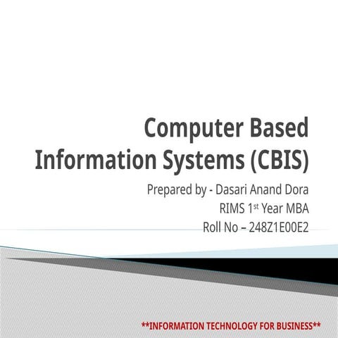 Computer based information system | PPTX