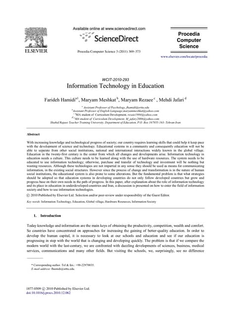 Aims of ICT in Education | PDF