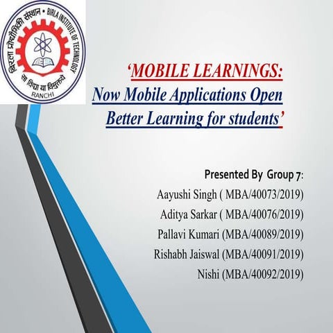 Presentation on MOBILE LEARNING | PPTX
