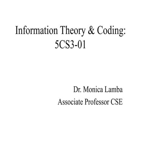 Information Theory And Coding Pptx