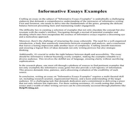 Informative Essays Examples.pdf | Homework and Study | Education