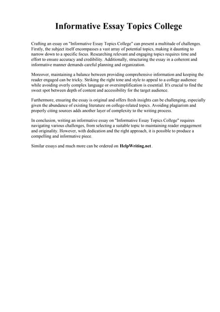 High School Essay Examples. Visual College of Art and Design | PDF