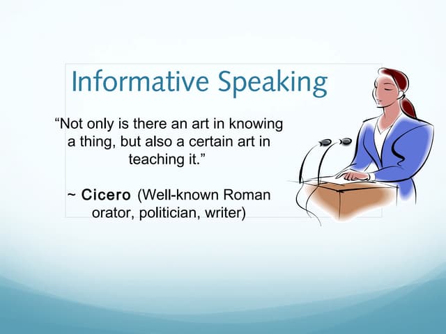 Organizing and delivering an informative speech | PPTX