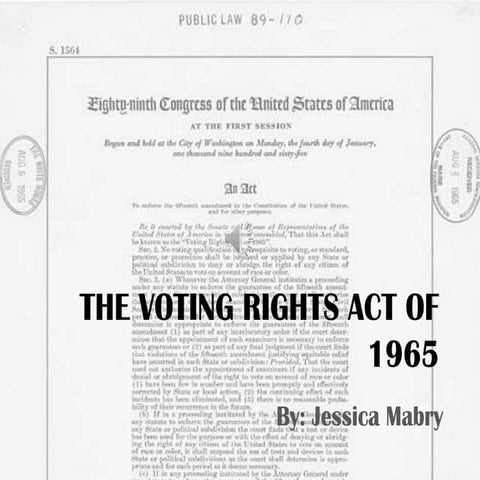 Voting Rights Act Of 1965 Document