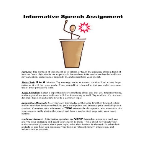 Informative speech assignment | DOC