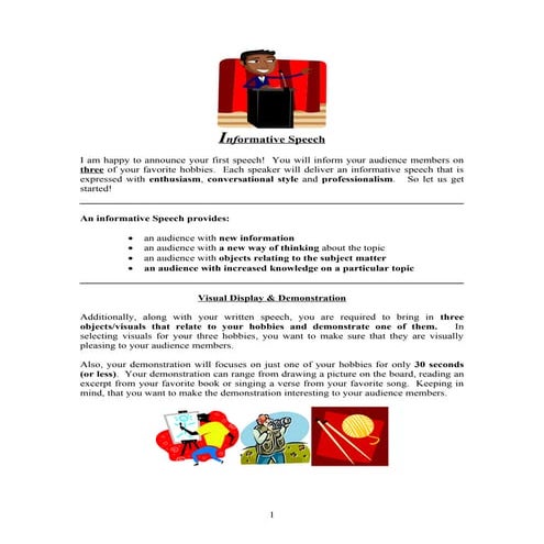 Sample Demonstration Speech Outline The Purpose Of This Demonstration