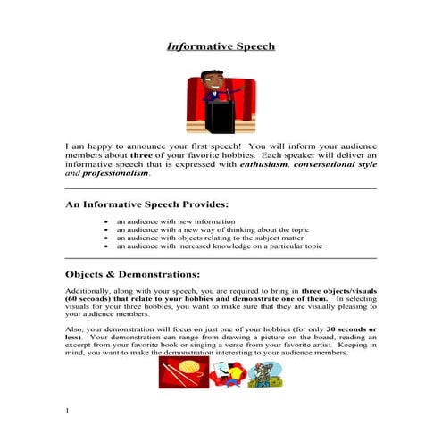 Informative speech outline 2012 | DOC