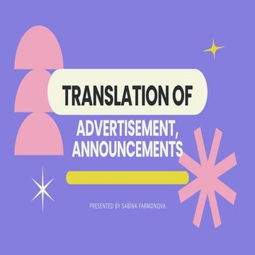 Informative translation. Announces. Pdf. | PPT
