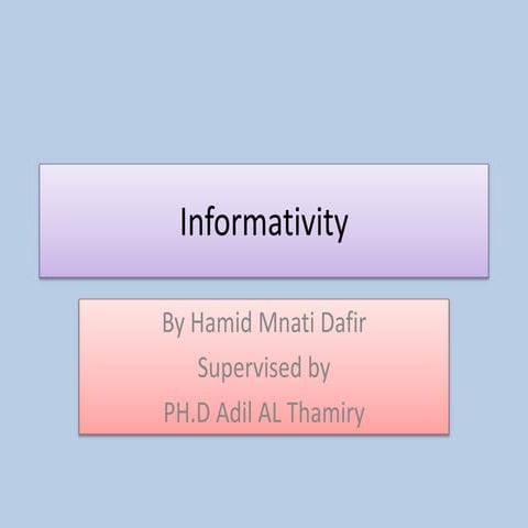 Informativity | PPTX