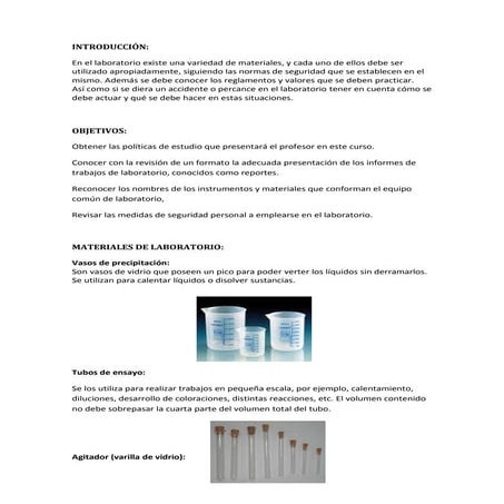 Ejemplo De Informe De Laboratorio De Química