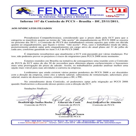 Informe 107 do PCCS | PDF