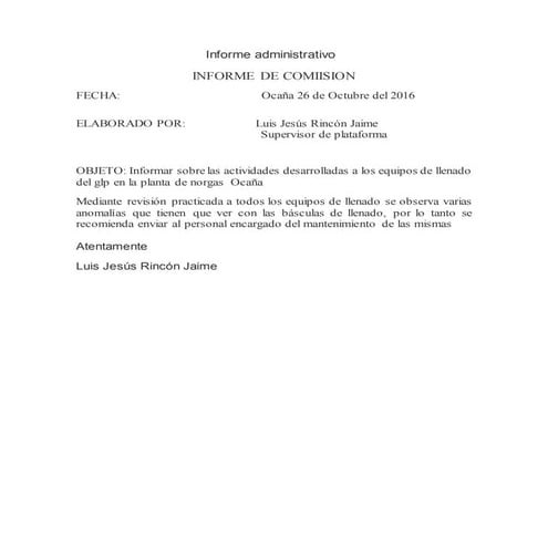 Informe administrativo | PDF