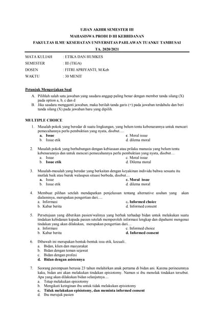 Soal etikolegal | DOCX