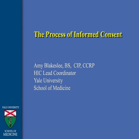 Informed consent process and procedures | PPTX