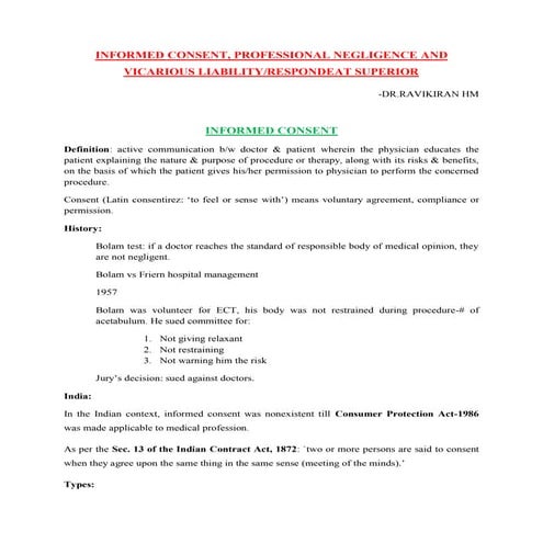 Consent in Medical Practice | PPTX