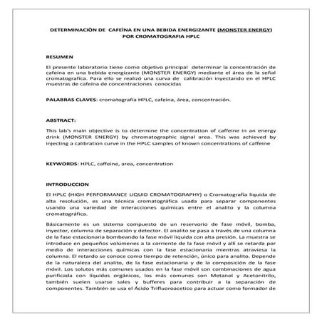 Informe De Cafeina Pdf