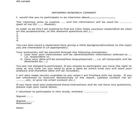 Informed research consent 22 | PDF